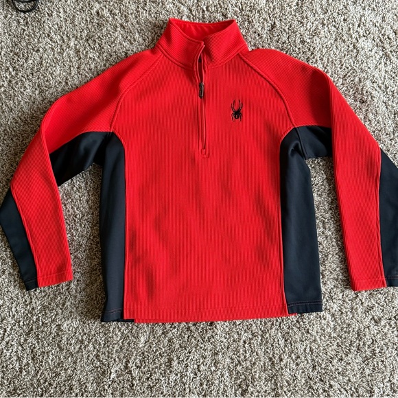 Spyder | Shirts | Spyder Red And Black Quarterzip Sweatshirt | Poshmark